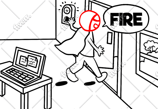 Draw simple black and white cartoon line art by Kimzekia | Fiverr