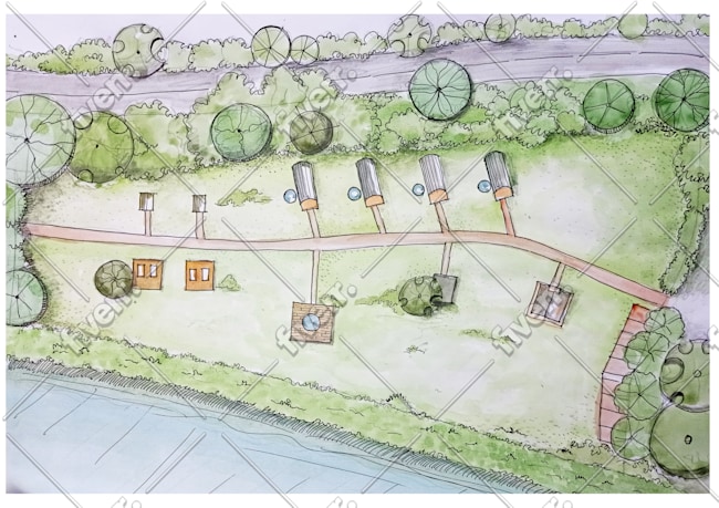 Draw your landscape and architecture design ideas by Asankabn | Fiverr