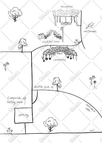 Draw a map of your wedding by Sladem | Fiverr