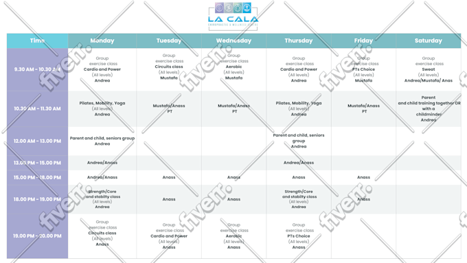 Design creative class schedule for school, gym, and office by Khoiris ...