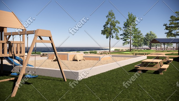 Create 3d designs and renderings of playgrounds, community parks ...