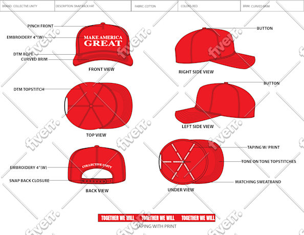 Design a cool hat or caps with your own idea with mock up by ...