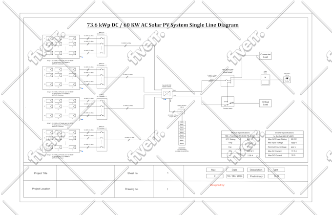 Draw schematic and single line diagram of solar pv system by ...