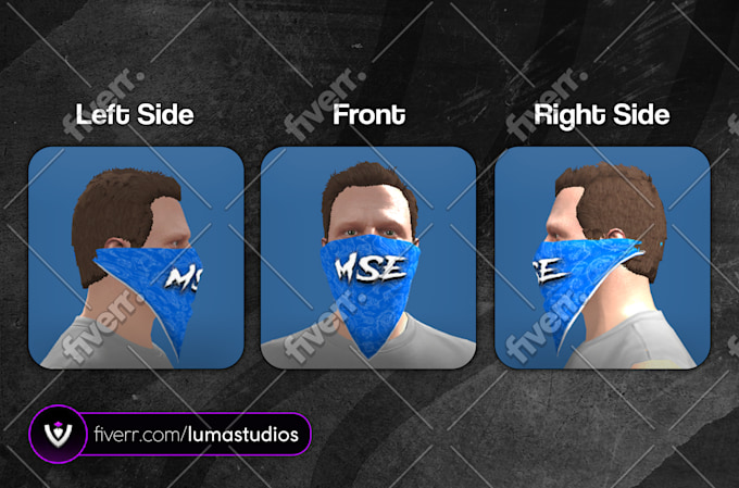Make custom gta clothes mask face bandana for fivem by Lumastudios | Fiverr