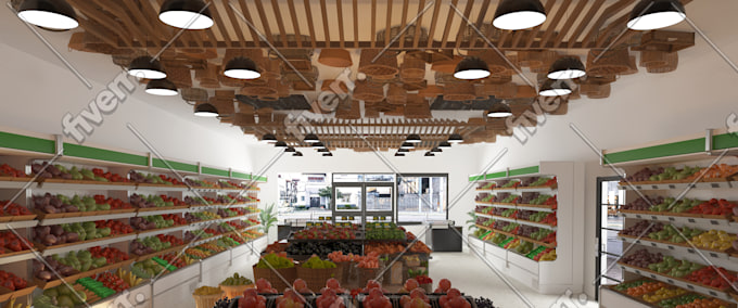 3d design render retail stores, supermarkets interior exterior by ...