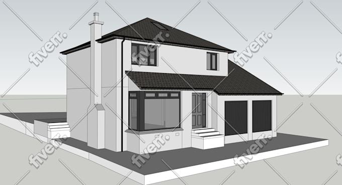 Convert your 2d drawing into a 3d sketchup model by Trikts | Fiverr