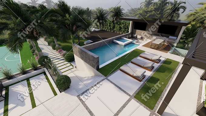 Design your swimming pool, villa landscape, and backyard by ...