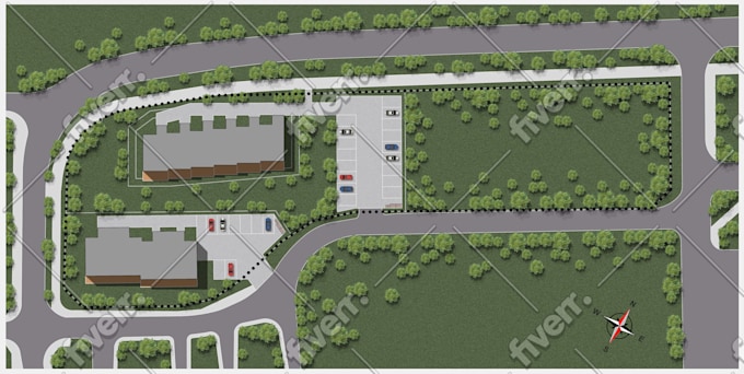 Render architectural site plan and real estate plan by Archeon5 | Fiverr