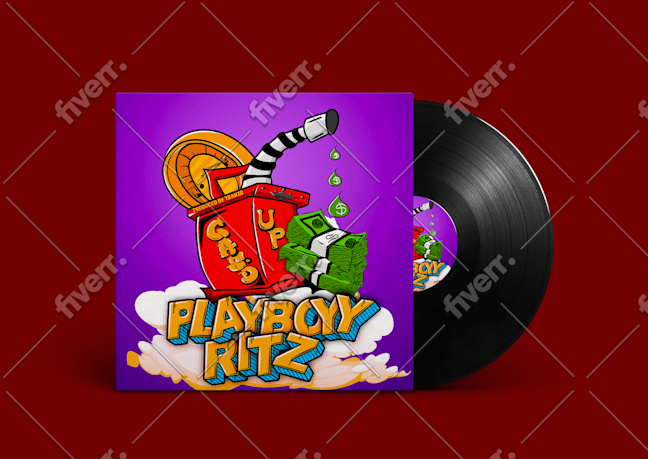 Draw super detailed cartoon album cover or single cover art by ...