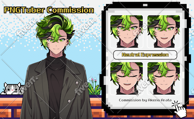 Draw custom pngtuber avatar for twitch and streams in vtuber anime ...