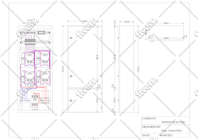 Draw 2d and 3d electrical panel and distribution board using autocad by ...