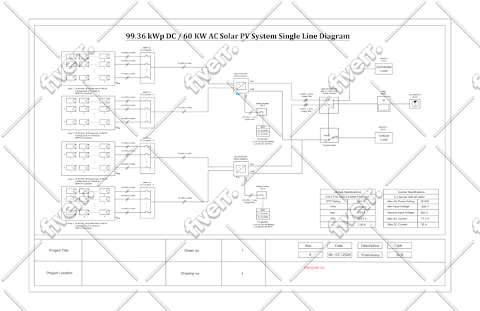 Draw schematic and single line diagram of solar pv system by ...