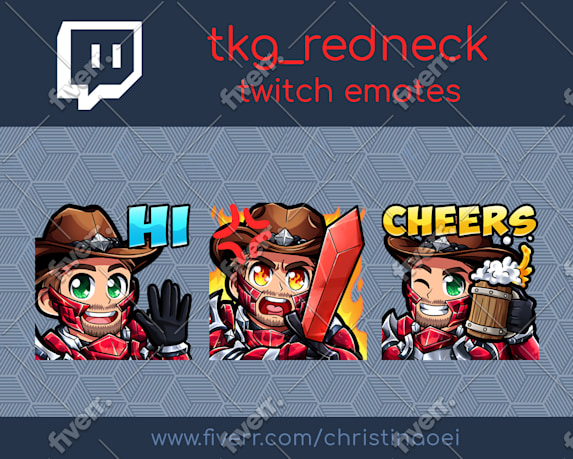 Draw great twitch, youtube emotes, or badges for vtuber by Christinaoei ...