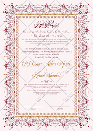 Design a beautiful custom nikah nama or islamic marriage certificate ...