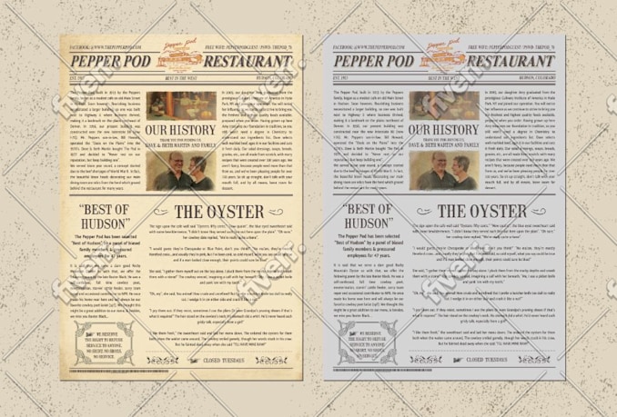 Design vintage retro newspaper restaurant menu design or food flyer ...