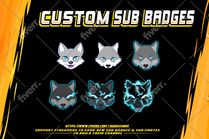 Create a unique custom sub badges twitch for you by Ogbastudio | Fiverr
