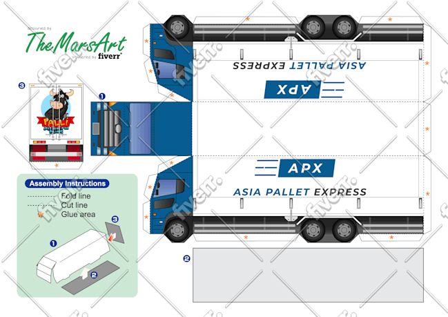 Create a simple truck papercraft from your logo by Themarsart | Fiverr