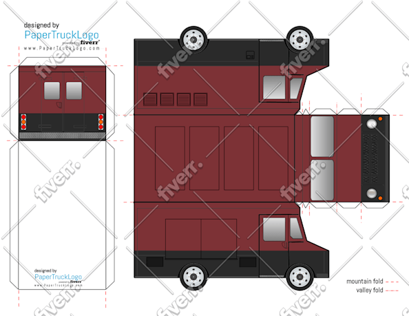 Make a papercraft step van or ups style delivery van with your logo on ...