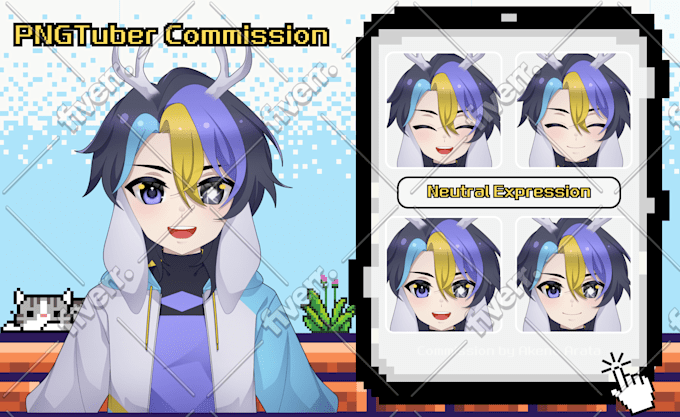 Design custom pngtuber avatar for twitch and streams in vtuber anime ...