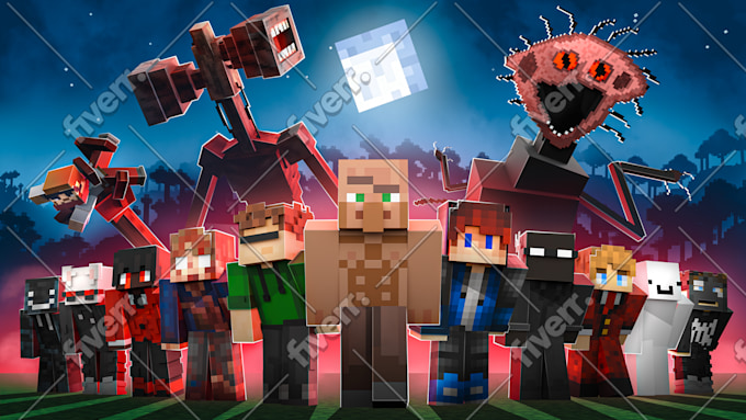 Make cinematic minecraft thumbnail, art by Vumchak | Fiverr