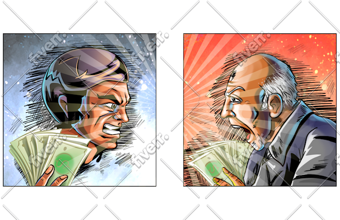 Create 2d cartoon illustration of your character, comic by Anwargart ...