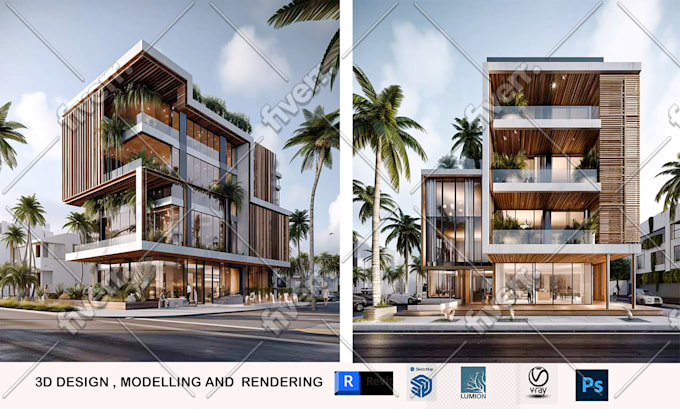 Do 3d modeling rendering using revit sketchup lumion by Archi_visualz01 | Fiverr