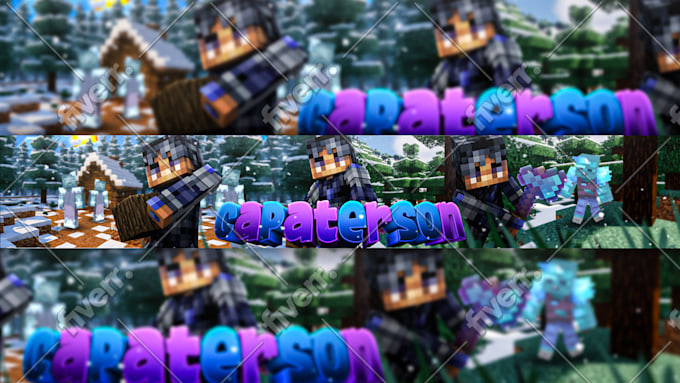 Design the perfect minecraft youtube banner by Kaosgfx | Fiverr