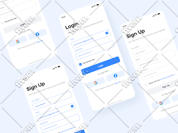 Design flutter mobile app ux ui screens with figma by Ali_hsn | Fiverr