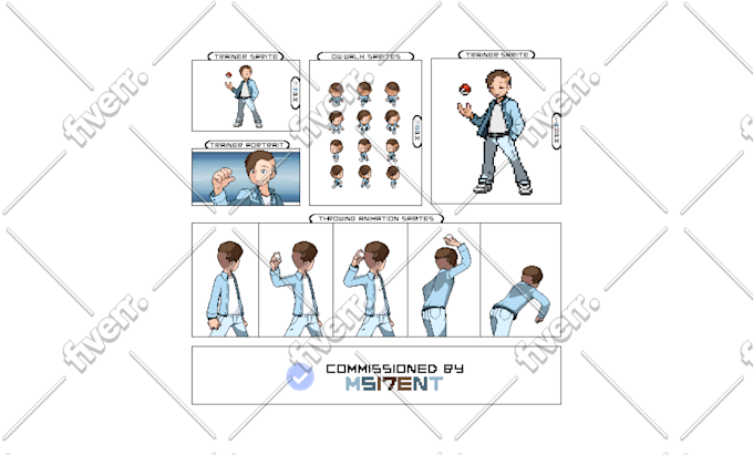 Create gen 5 custom pokemon overworld trainer sprite sheet by ...