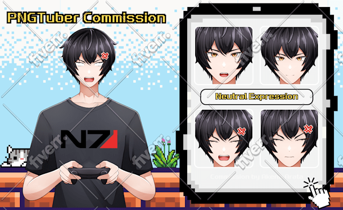 Design custom pngtuber avatar for twitch and streams in vtuber anime ...