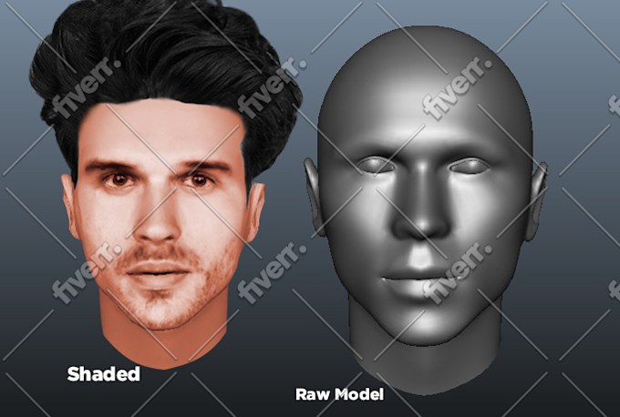 Model any person face into 3d from their front photo by Kumarsingh | Fiverr