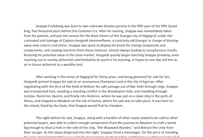 Write a 500 to 1000 word backstory for your character by Dylanmorgan ...