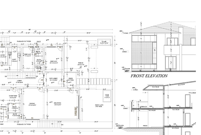 Design floor plan and working drawings set with all dimensions by ...