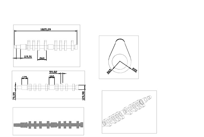 Cam shaft of an ic engine 3d autocad drwaing by Hamzaaq07 | Fiverr