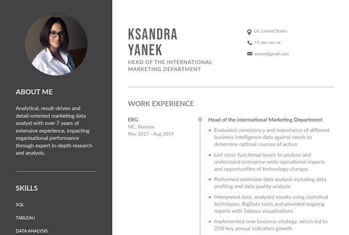 Write a winning resume with personal design by Ksandrayanek | Fiverr