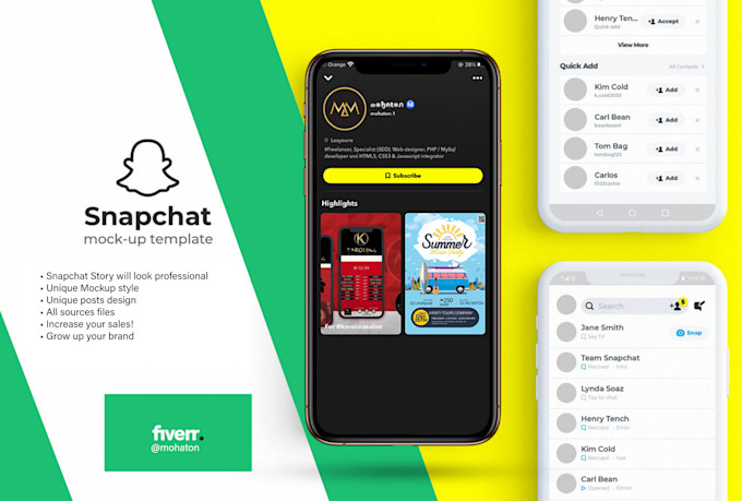 Snapchat design story and profile by Mohaton | Fiverr
