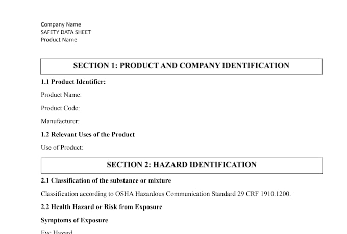 Make msds and safety data sheets by Sajjalqasim112 | Fiverr