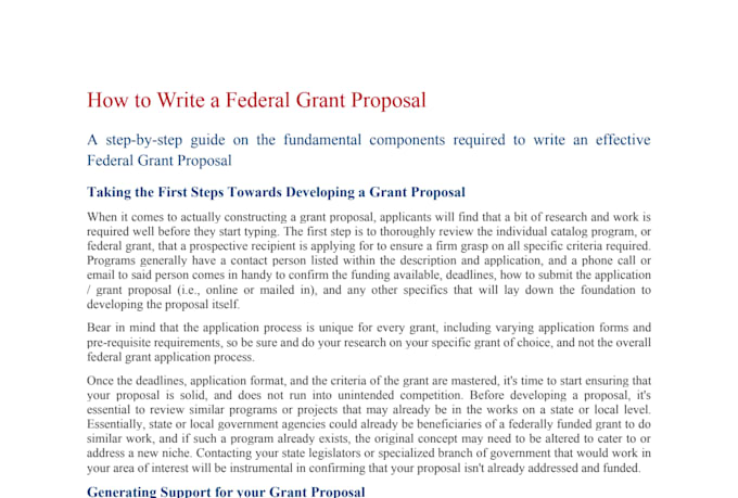 Help you on federal grants writing by Sattarksm | Fiverr