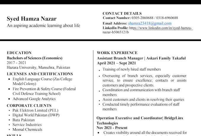 Design professional resume, cv, cover letter template by Sobia_laraib ...