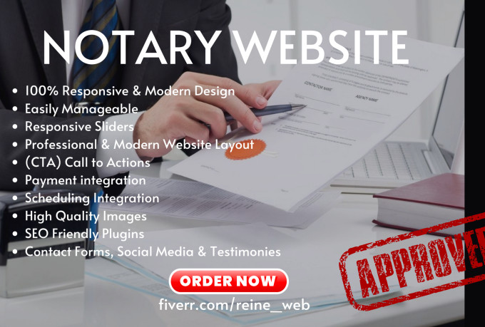 Design professional notary landing page, notary website by Reine_web ...