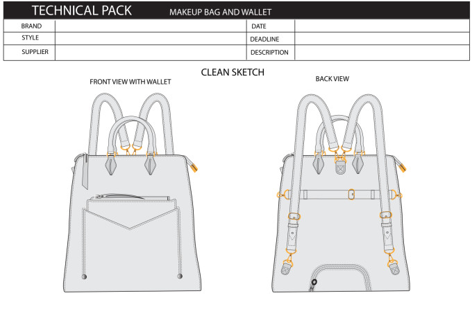 Create bag design, bag tech pack of handbag duffle bag backpack tote ...