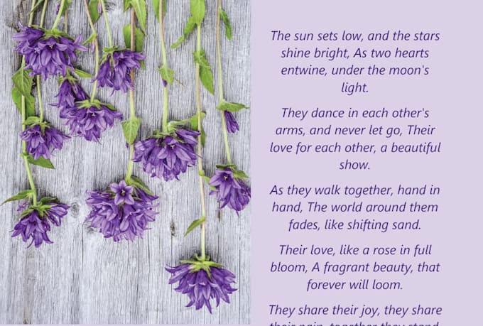 Write a quality poem about anything by Scoutiii | Fiverr