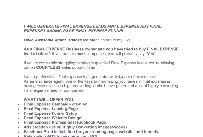Final expense leads burial insurance final expense landing page website ...