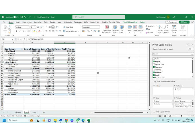 Do data entry in ms excel, create pivot tables, clean data, and ...