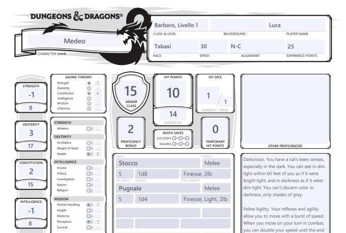 Craft create the dnd digital sheet of your character by Kadajsalamander ...