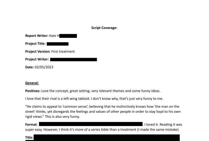 Provide in depth feedback and professional script coverage by K8honey ...