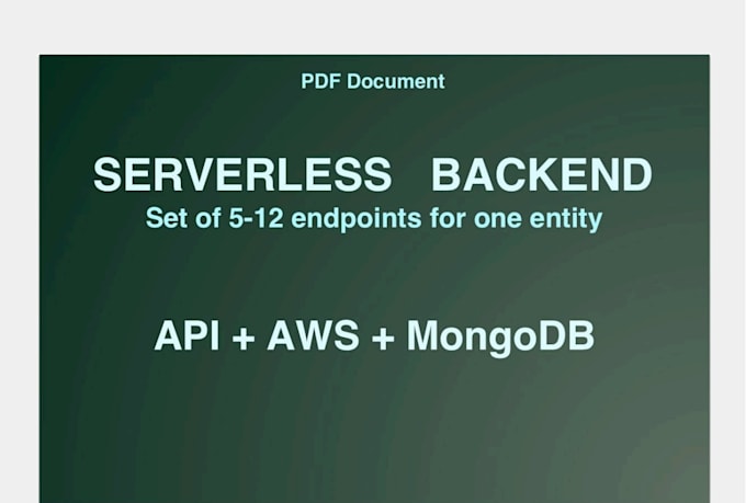 Build a serverless rest api with aws lambda and mongodb by Zhukyuri | Fiverr