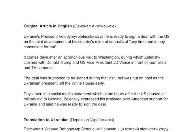Do translation from ukrainian to english and vice versa by Lidiia ...