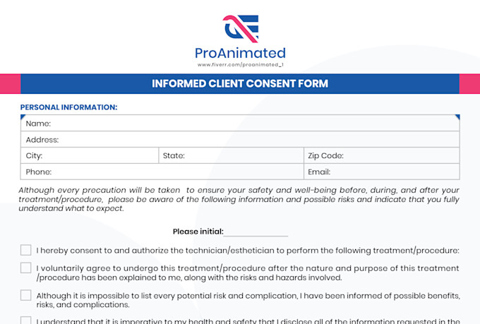 Do client consent form by Proanimated_1 | Fiverr