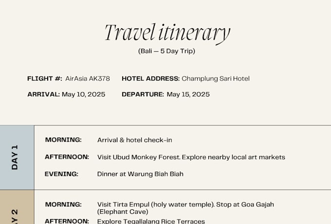 Plan your perfect trip with budget friendly itinerary by Lancermaster ...